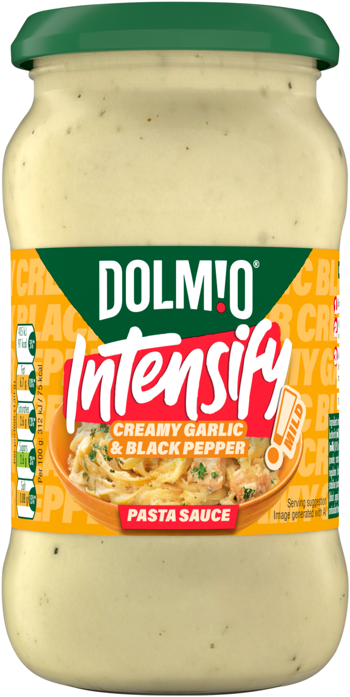 Dolmio® Intensify Mild Creamy Garlic & Black Pepper Pasta Sauce | Dolmio UK